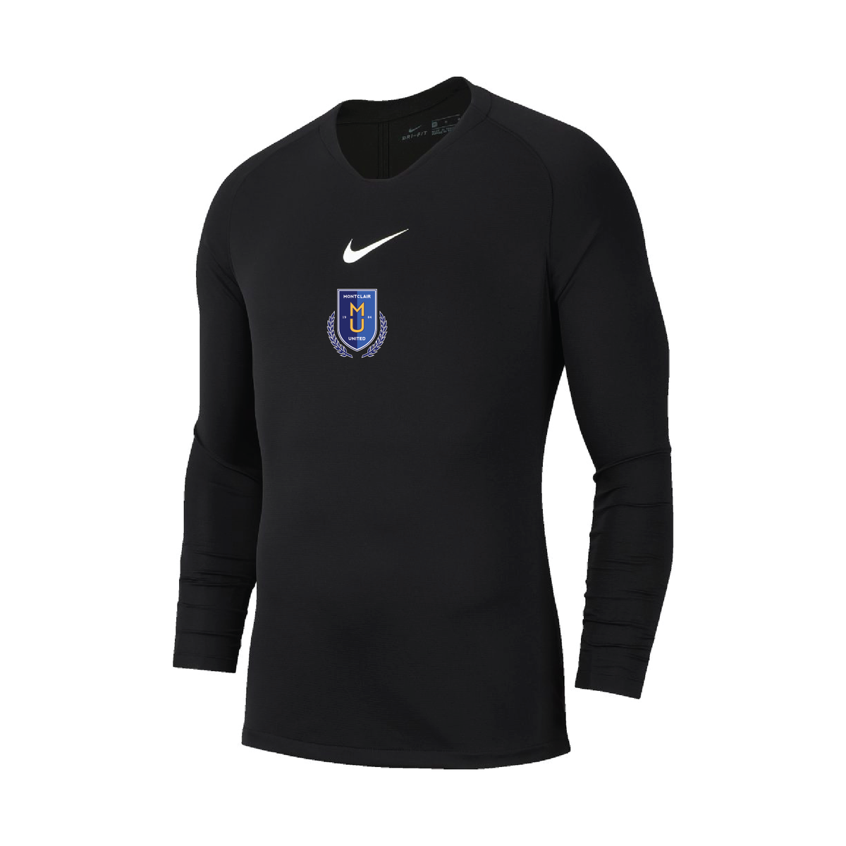 Montclair United Match Fit Nike Park LS First Layer Compression Black ...